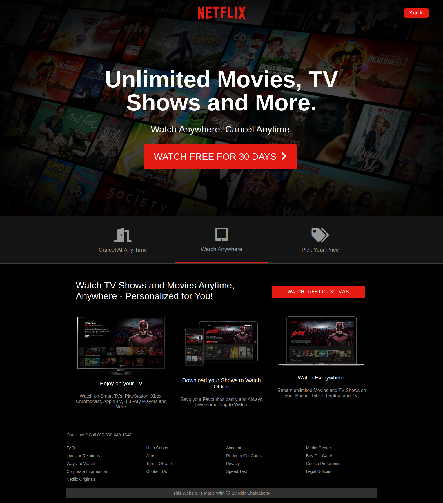 Responsive Mobile-First Portfolio Website - Nitin Chakraborty